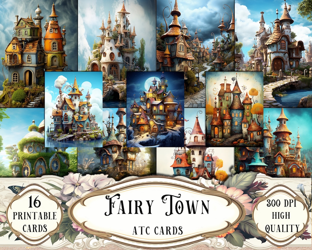 Fairy Town ATC Cards: Printable Junk Journal Kit (digital Download) - Etsy