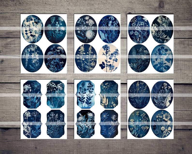 Cyanotype Ephemera Pack, Junk Journal Kit, Scrapbooking, Scrapbook ...