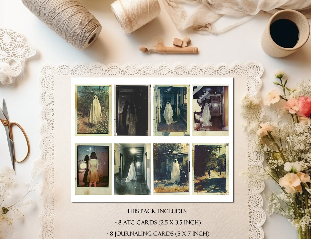 Vintage Spooky Printable ATC Cards, Junk Journal Kit, Scrapbooking ...