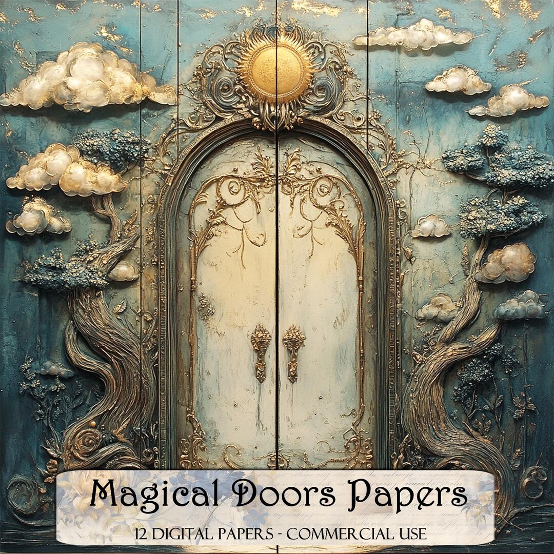 Magical Doors Journal Papers, Digital Papers, Printable Papers, Junk ...
