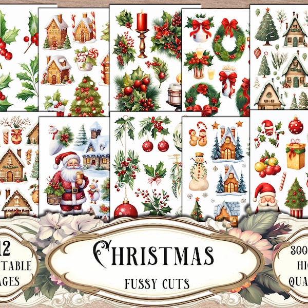 Christmas Stickers Sheet - Etsy