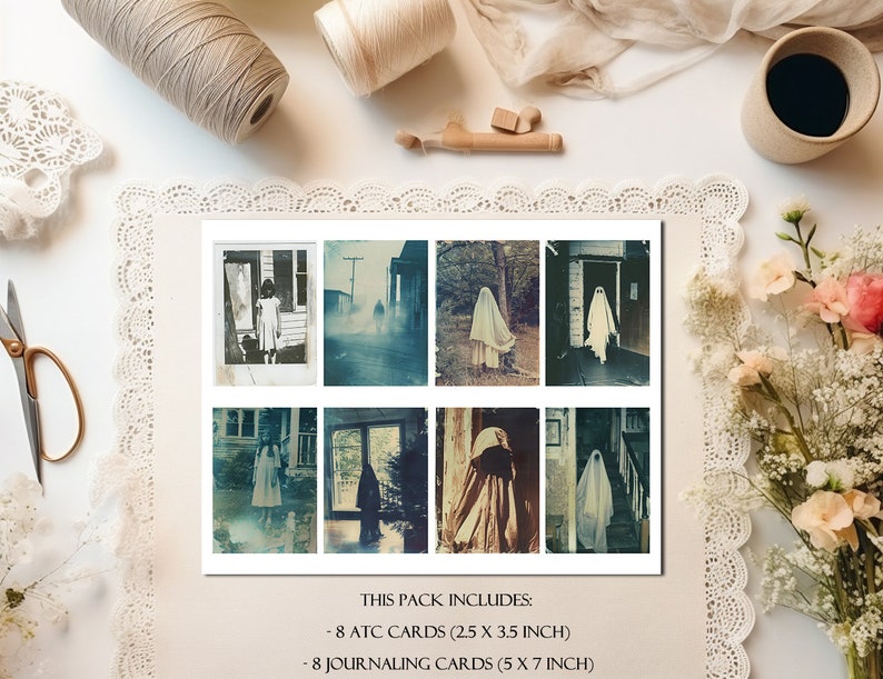 Vintage Spooky Printable ATC Cards: Ephemera Collage Sheets (digital ...