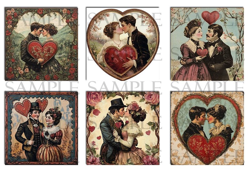 Victorian Valentine Digital Papers: Junk Journal Scrapbook Kit (digital ...