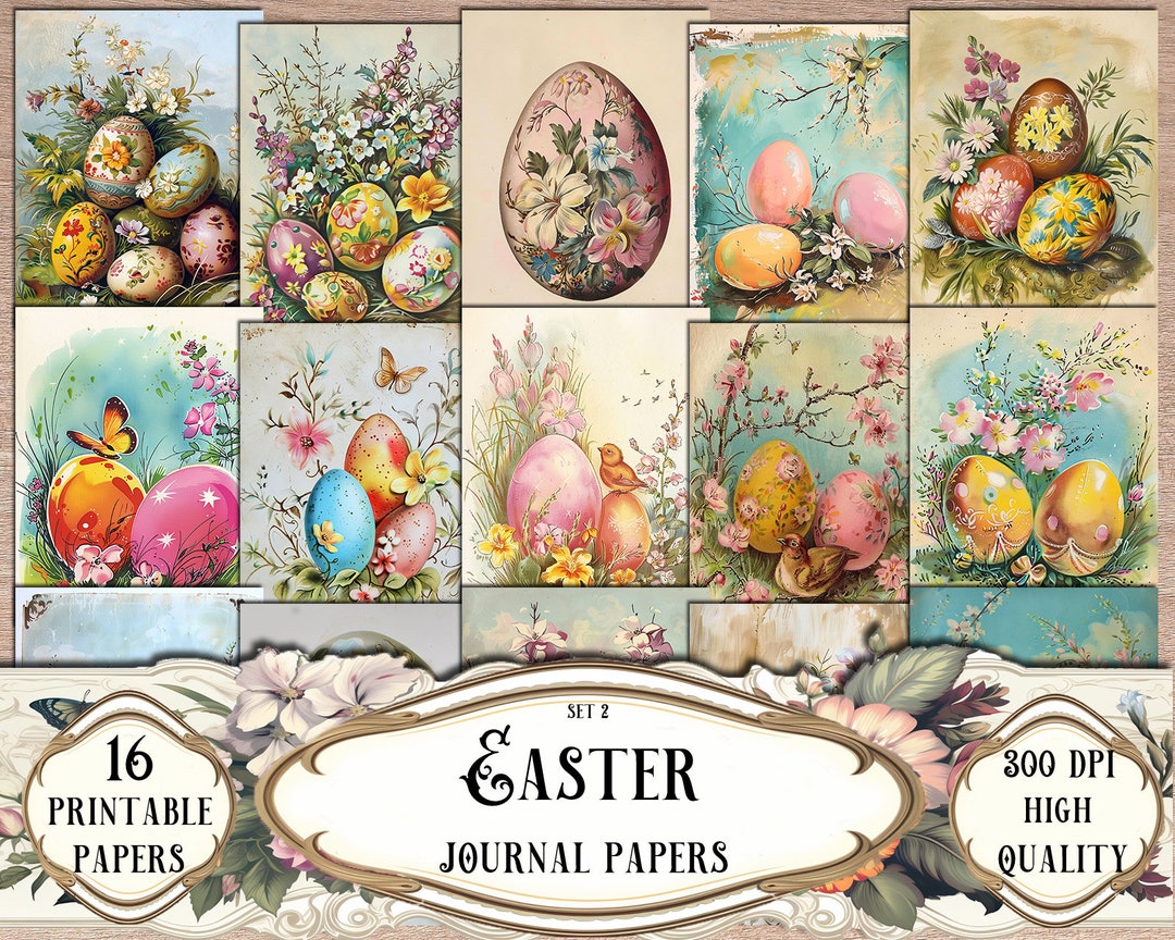 Easter Journal Printable Papers, Digital Papers, Junk Journal Kit ...