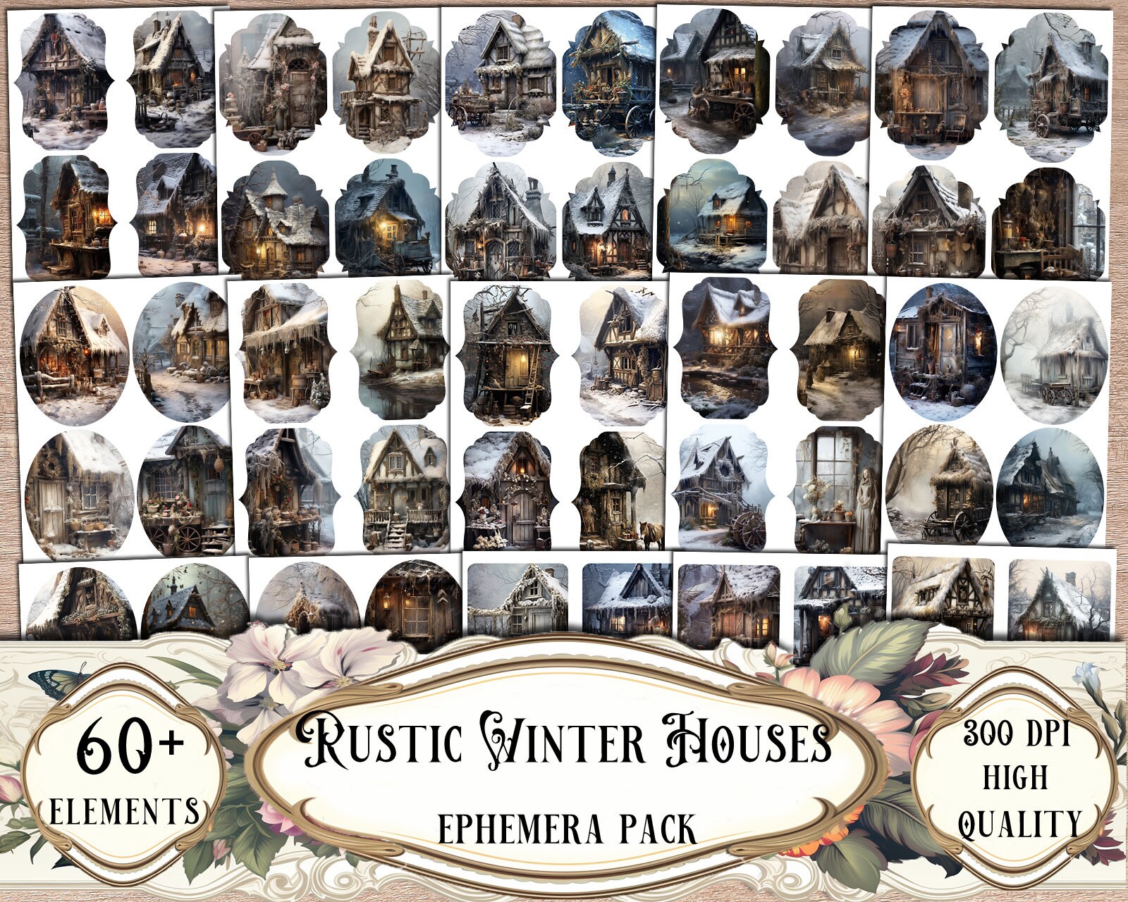 240 Elements Ephemera Pack BUNDLE, Junk Journal Kit, Scrapbooking, Scrapbook Supplies, Junk ...