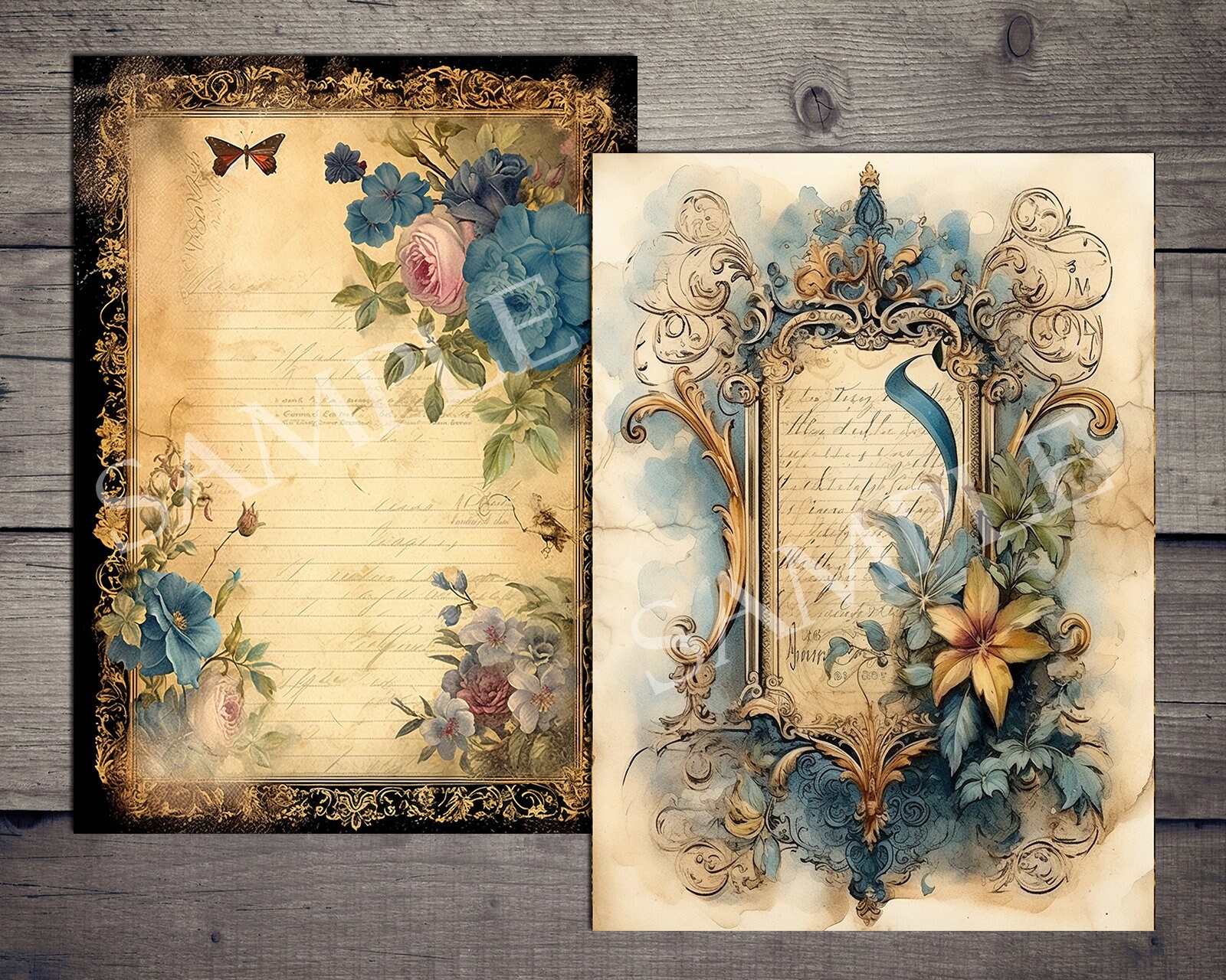 Beautiful Floral Journal Papers, Printable Papers, Digital Papers, Junk ...