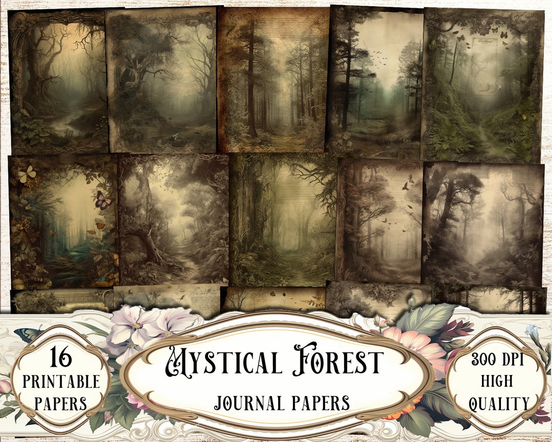Mystical Forest Journal Papers, Printable Papers, Digital Papers, Junk ...