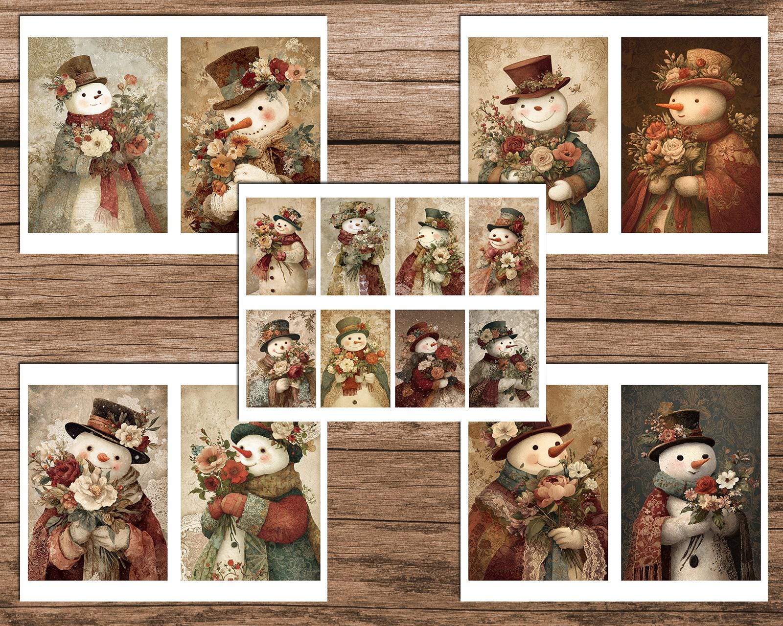 Christmas ATC Cards: Ephemera Collage Sheets (digital Download) - Etsy