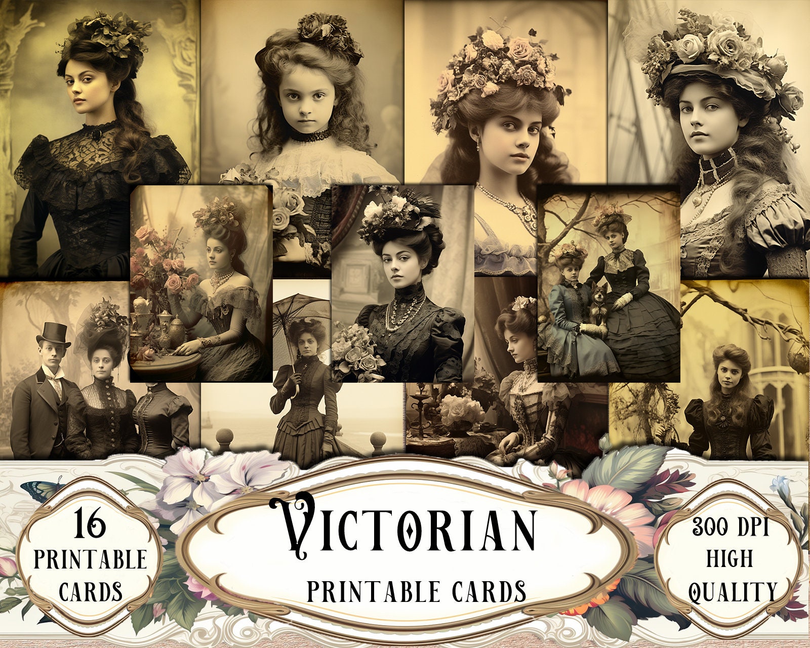 Victorian ATC Cards, Junk Journal Kit, Scrapbooking, Scrapbook Supplies ...