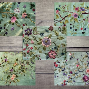 Floral Embroidery Journal Papers, Digital Papers, Printable Papers ...