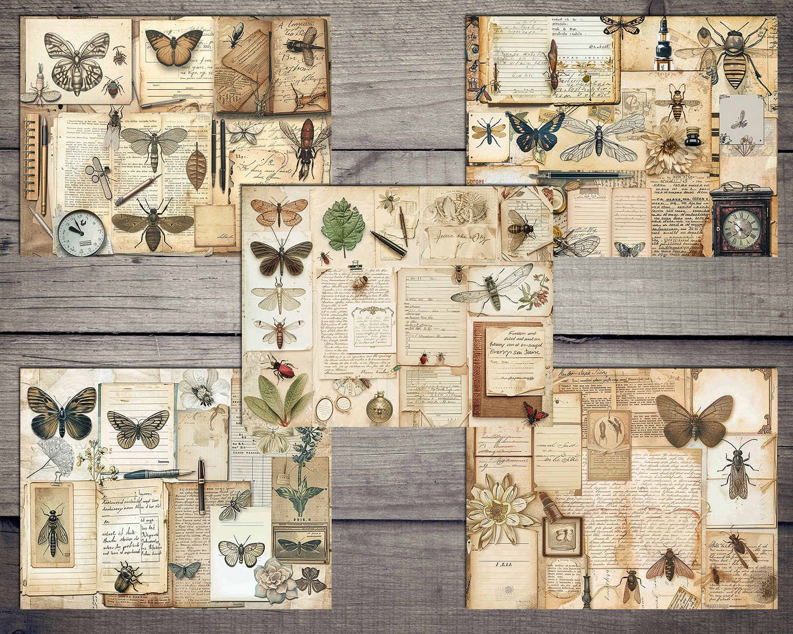 Vintage Naturalist Journal Papers: Printable Scrapbook Kit (digital ...