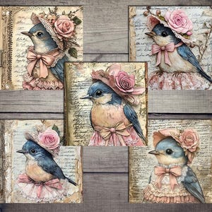 Vintage Birds Journal Papers: Printable Scrapbook Kit (digital Download ...