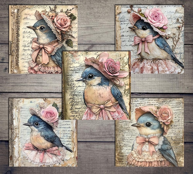 Vintage Birds Journal Papers: Printable Scrapbook Kit (digital Download ...