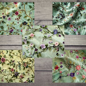Floral Embroidery Journal Papers, Digital Papers, Printable Papers ...