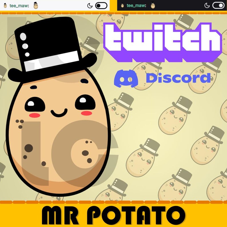 ANIMATED Twitch Emote | Mr Potato | Happy Potato | Twitch and Discord ...