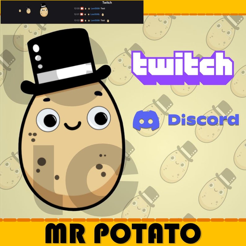 ANIMATED Twitch Emote | Mr Potato | Happy Potato | Twitch and Discord ...
