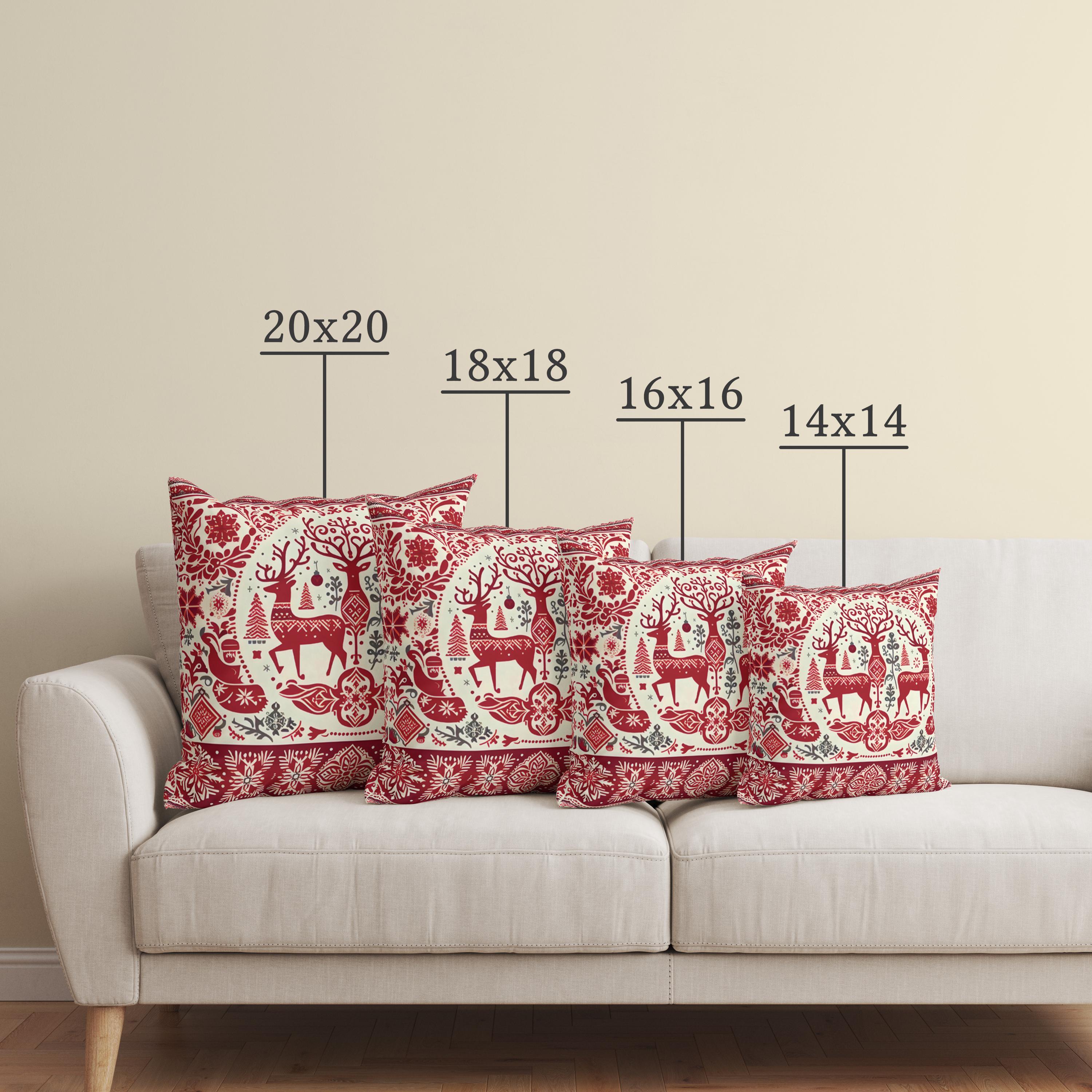 Traditional Scandinavian Christmas Reindeer Pillow Cover, Nordic ...