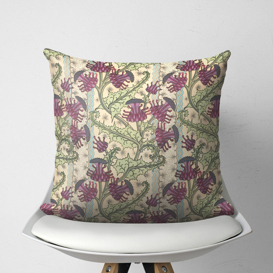 William Morris Lavender Pillow Cover, Arts & Crafts Inspired Cushion ...