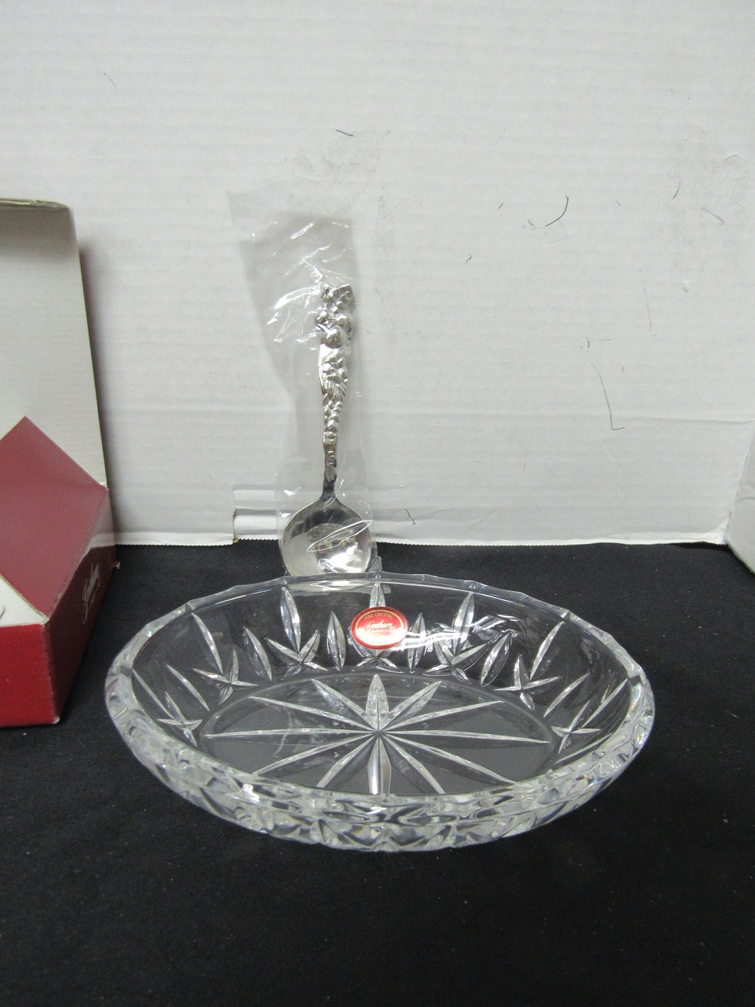 Gorham Lady Anne Crystal Cranberry Dish With Stainless Steel Spoon - Etsy