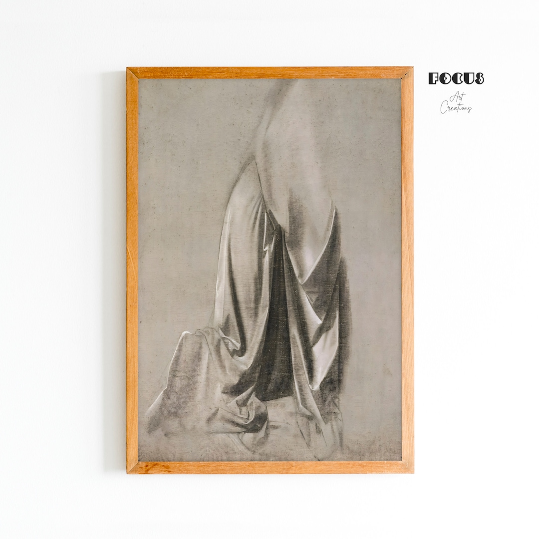 Leonardo Da Vinci, the Study of a Drapery of a Figure Kneeling, 1472 ...