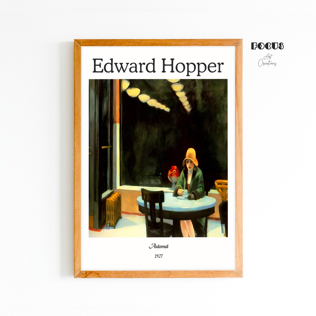 Edward Hopper, Automat, 1927, Hopper Poster, Landscape Poster, Museum ...