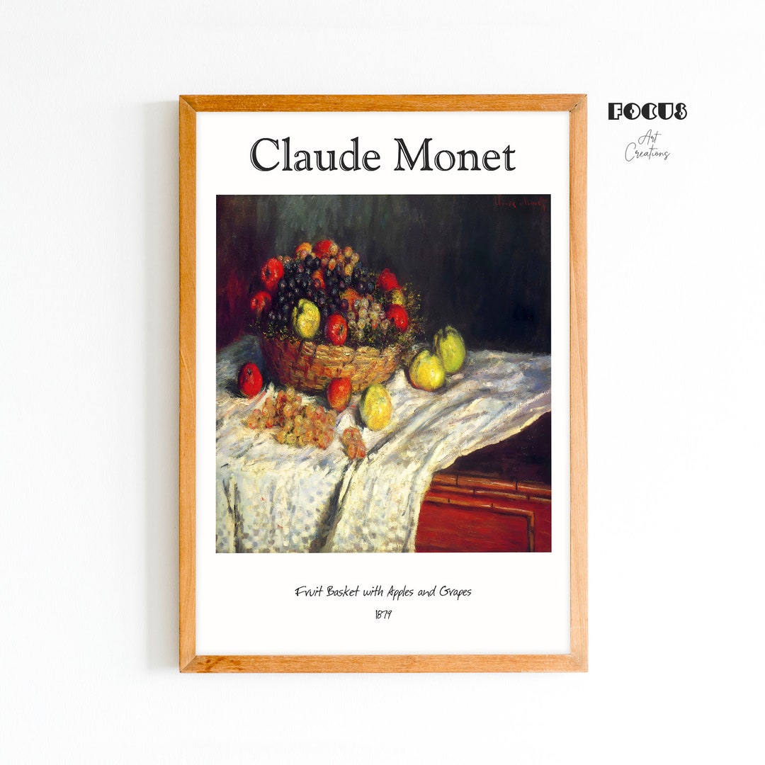 Claude Monet, Fruit Basket With Apples and Grapes, 1879, Claude Monet ...