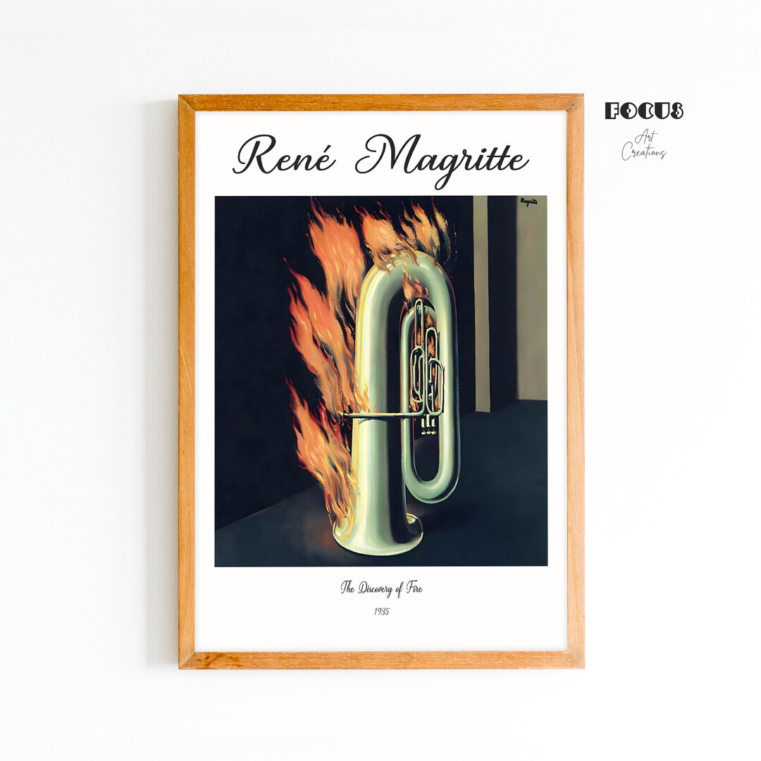 Rene Magritte, the Discovery of Fire, 1935, Rene Magritte Poster ...