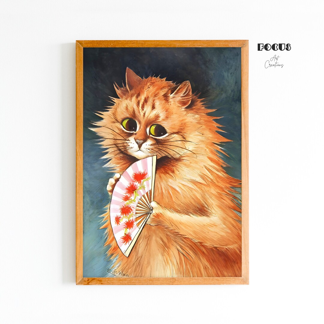 Louis Wain, Study of a Ginger Cat, Louis Wain Cat Poster, Exhibition ...