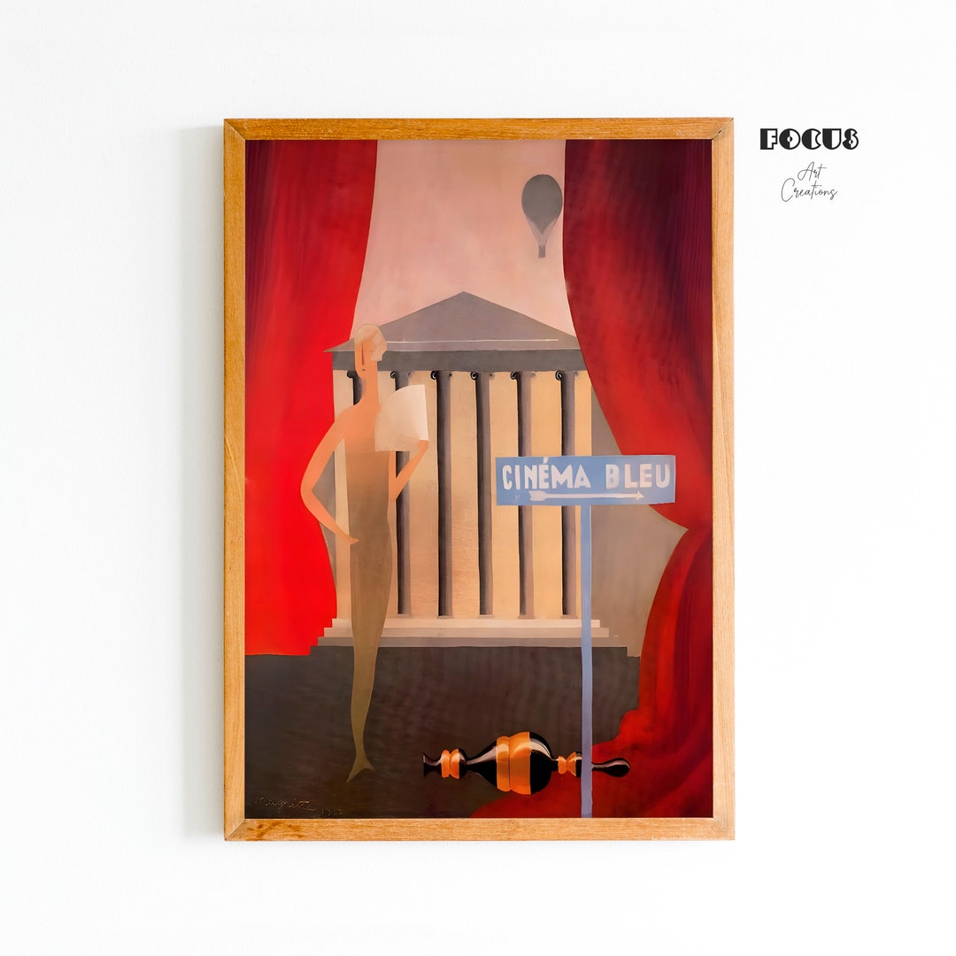 Rene Magritte, Blue Cinema, 1925, Rene Magritte Poster, Magritte Wall ...