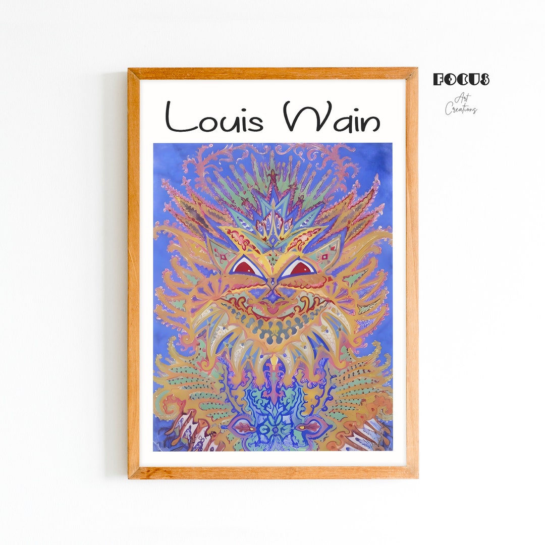 Louis Wain, Louis Wain Cat Poster, Illustration Poster, Gift Idea, Home ...