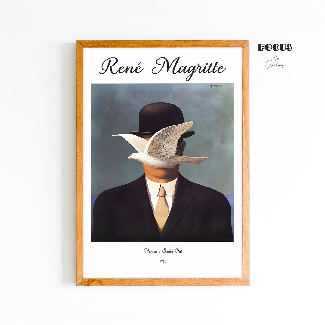 Rene Magritte, Man in a Bowler Hat, 1964, Rene Magritte Poster ...