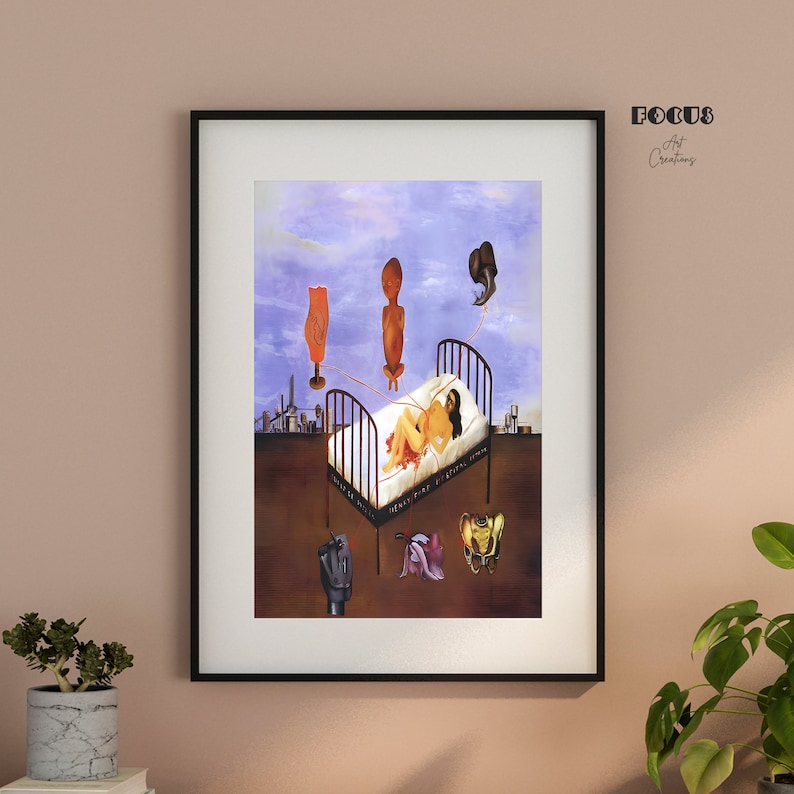 Frida Kahlo, Henry Ford Hospital-la Cama Volando, 1932, Frida Kahlo ...