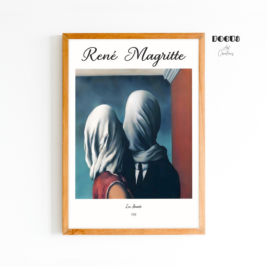 Rene Magritte, Les Amants, 1928, Magritte Wall Poster, Surrealism Art ...