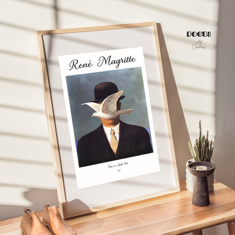 Rene Magritte, Man in a Bowler Hat, 1964, Rene Magritte Poster ...