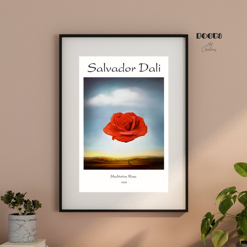 Salvador Dali Meditative Rose 1958 Dali Poster Salvador - Etsy