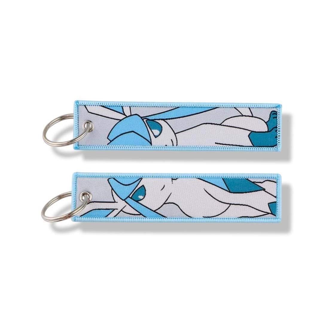 Glaceon Pokémon Fabric Embroidered Keychain - Etsy