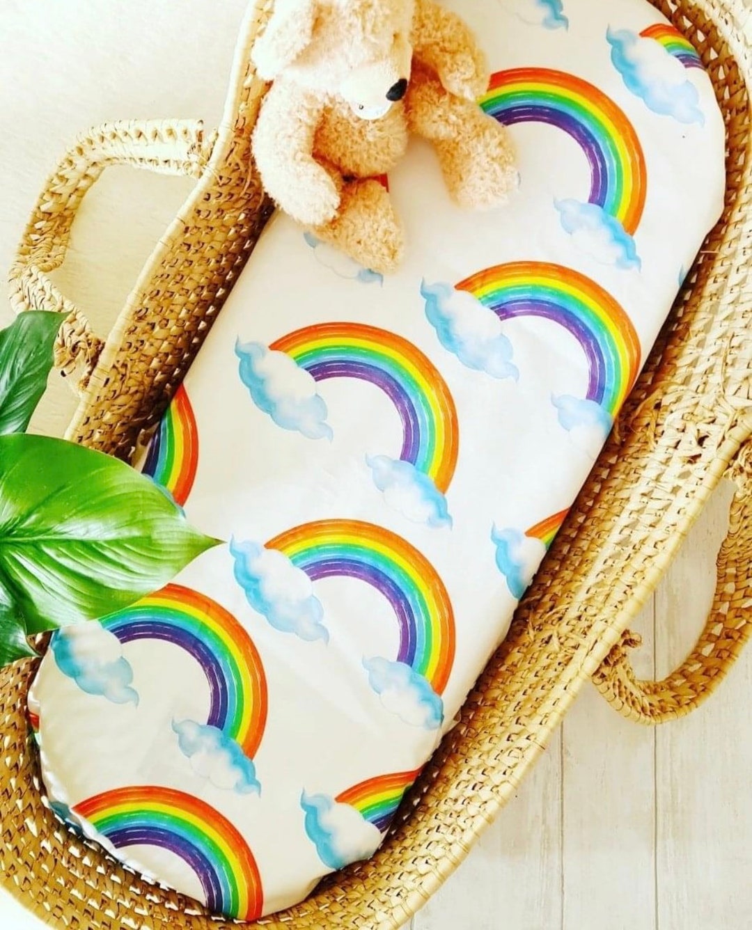 Rainbow Moses Basket Fitted Sheet, Rainbow Baby Gift Ideas, Gender ...