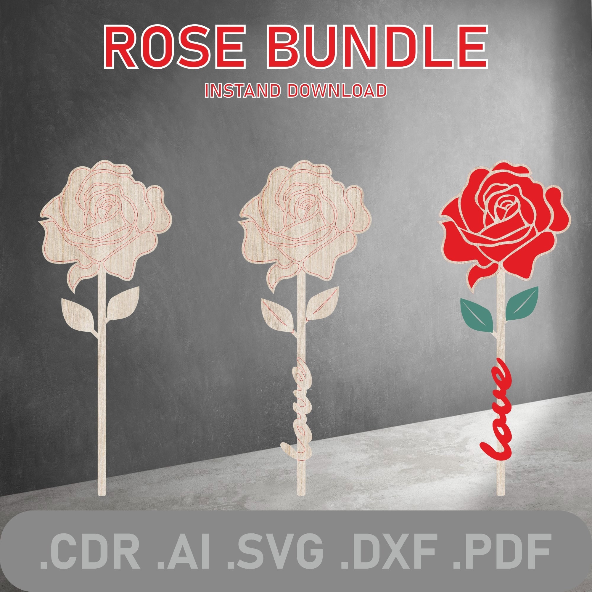 Laser-cut File for Layered Roses, Perfect for Romantic Occasions Like ...