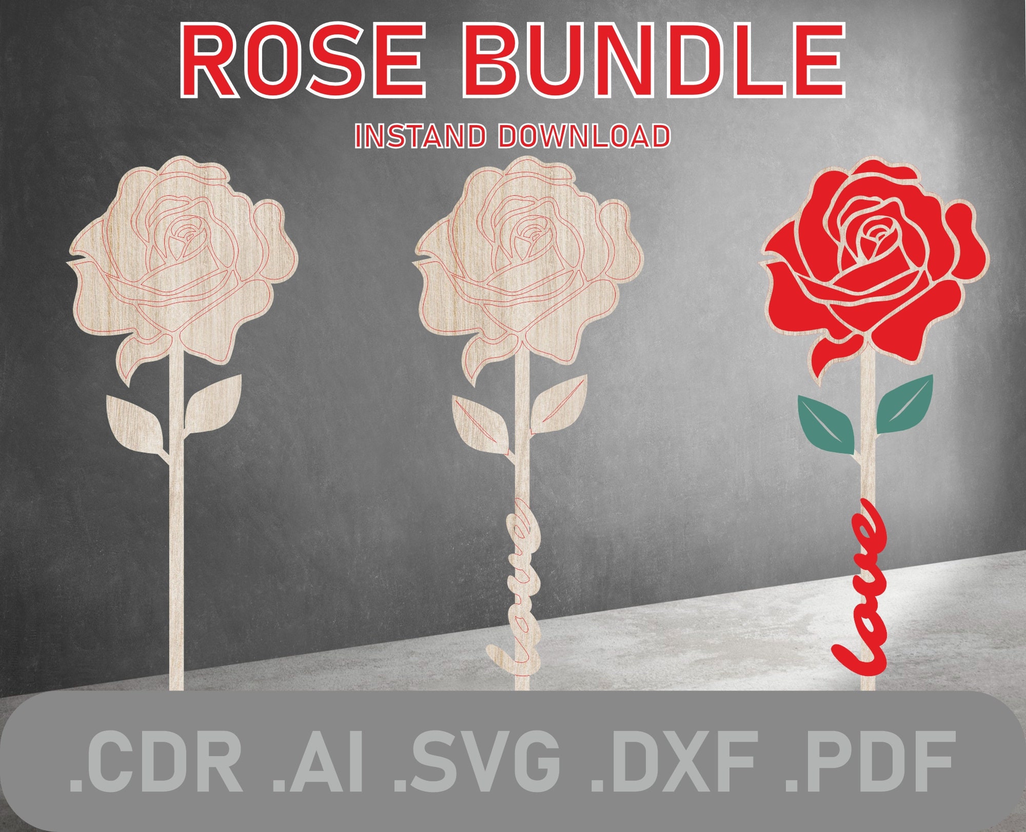 Laser-cut File for Layered Roses, Perfect for Romantic Occasions Like ...