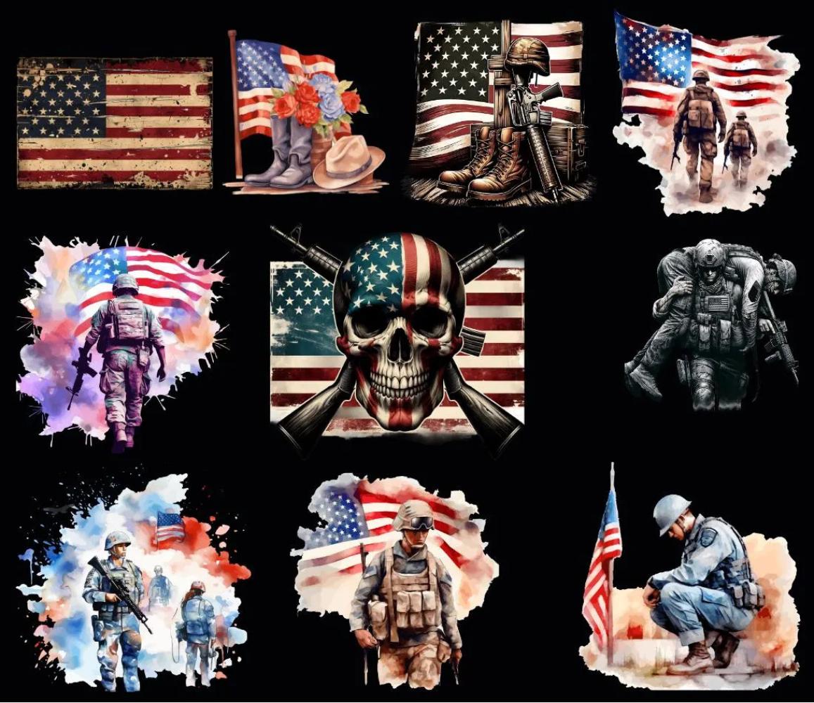 20 Veterans Day PNG Clipart Bundle, Watercolor American Veterans Day ...