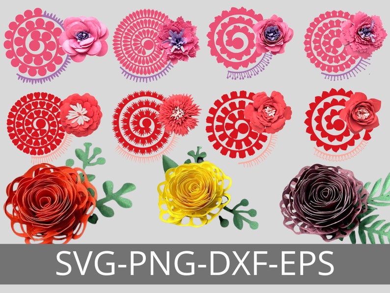 Rolled Flower SVG, Rolled Flower SVG, 3d Flower SVG, Paper Flower Svg ...