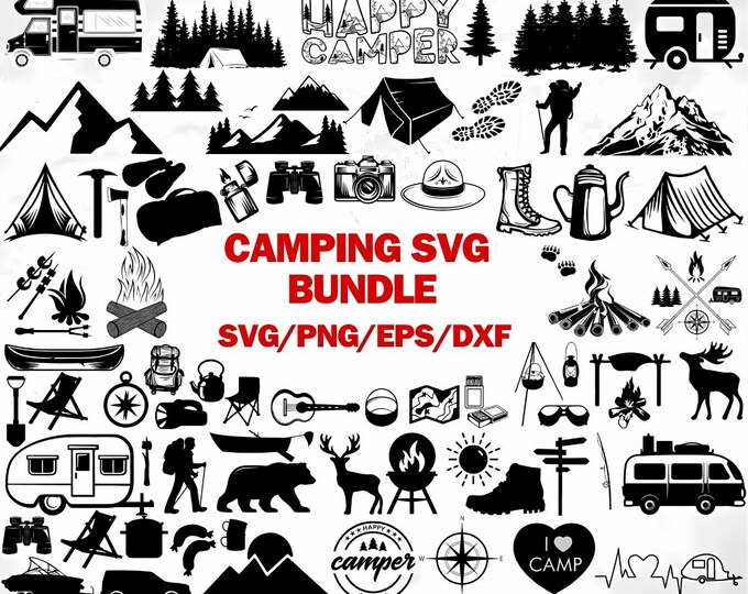 37 Camping SVG Bundle | Camp SVG Bundle | Camper Svg Pack Set | Camping ...