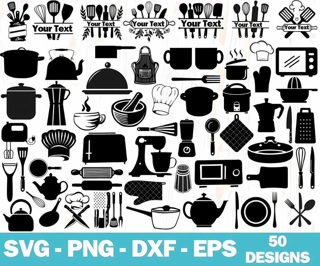 Kitchen SVG/ Cooking SVG/ Kitchen Clipart/ Cooking Utensils SVG/ Cut ...