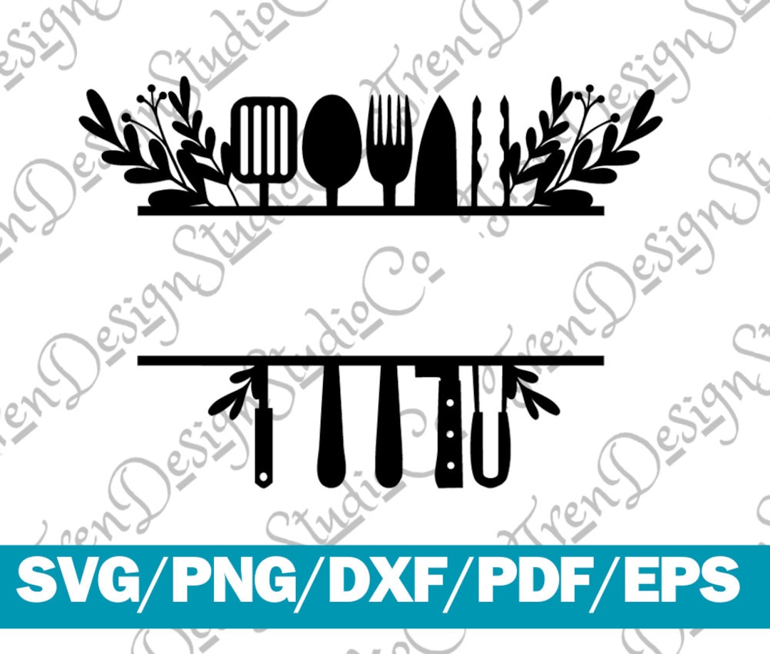 Kitchen Split Frame SVG, Kitchen Monogram Svg, Flourish Kitchen SVG ...