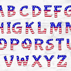 USA FLAG ALPHABET Svg, America Alphabet, American Font, American Flag ...