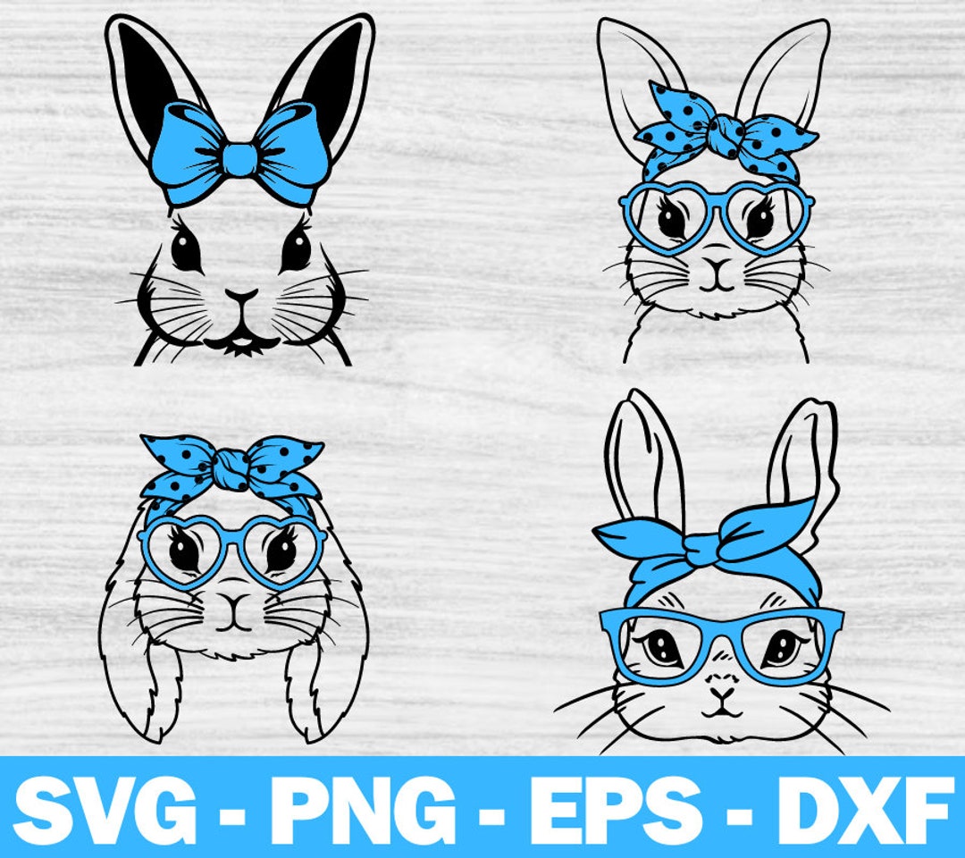 Easter Bunny Face Svg, Cute Bunny Faces Svg, Easter Bunny Svg, Bunny ...