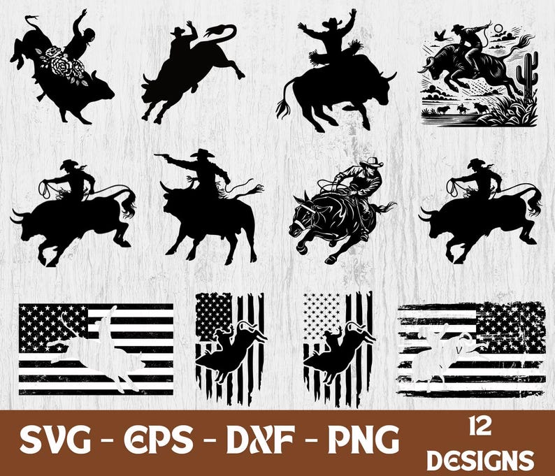 US Bull Rider Svg, Rodeo Svg, Bull Svg, Cowboy Svg, Bull Riding Svg ...