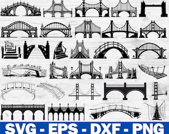 Bridge Svg Bundle, Bridge Png, Wooden Bridges Clipart, Path Svg Png ...