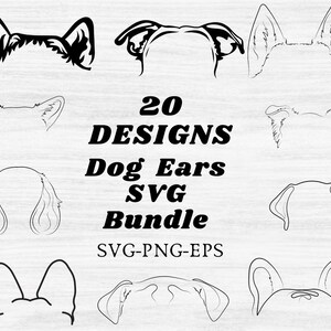 Dog Breed Ears Illustration SVG PNG Bundle - Hand Drawn Dog Ears ...