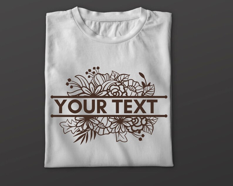 Floral Border Svg, Flower Border Svg, Floral Frame Svg, Split Monogram ...